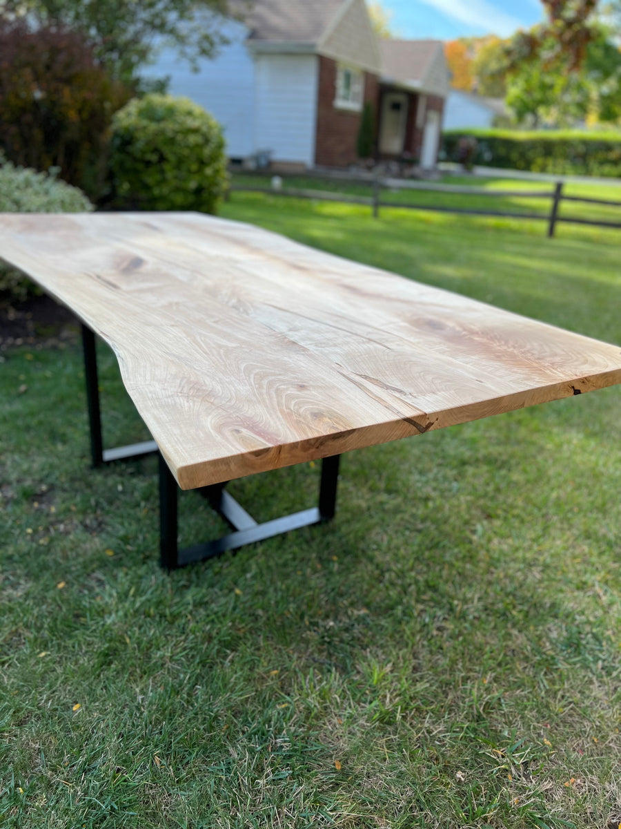 White oak live edge dining table store